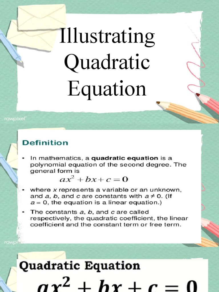 Quadratic Equations in Standard Form | PDF