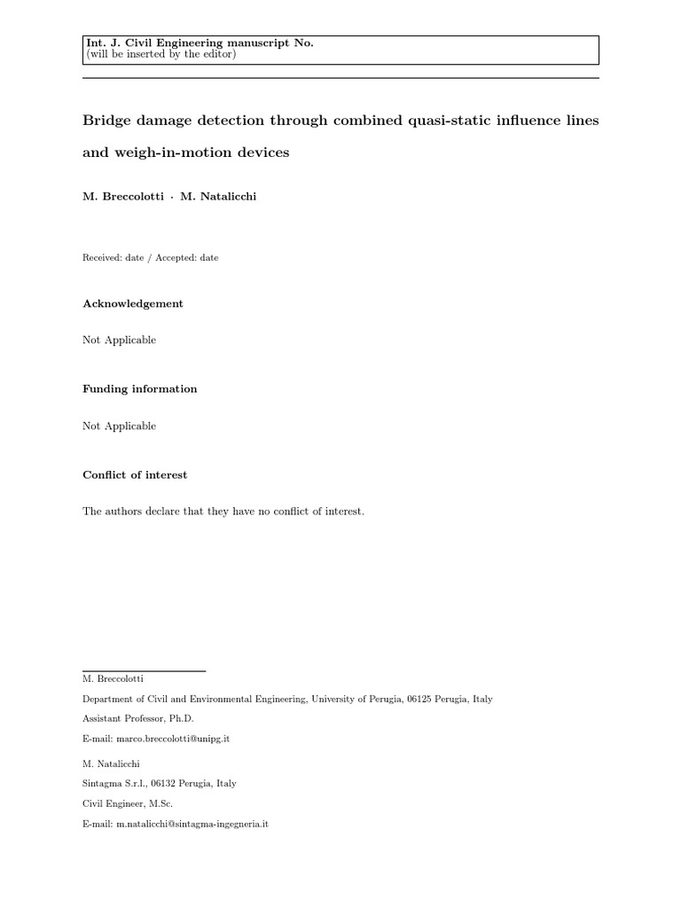 Bridge Damage Detection via Sensors | PDF | Bridge | Beam (Structure)