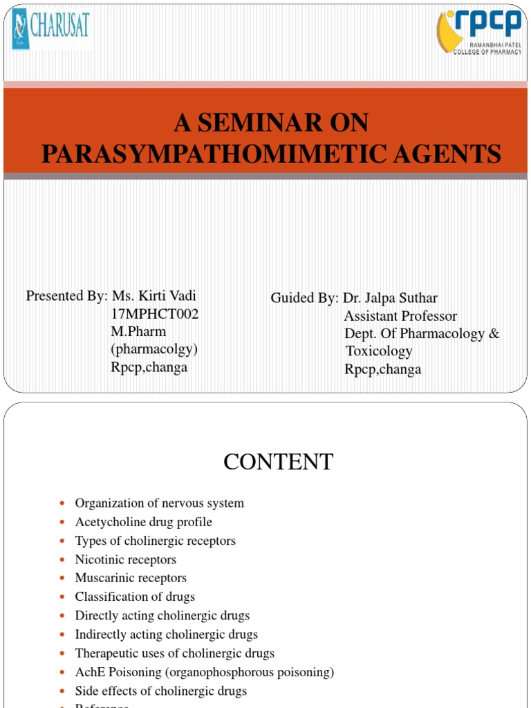 Parasympathomimetic Agents | PDF | Acetylcholine | Neuromuscular Junction
