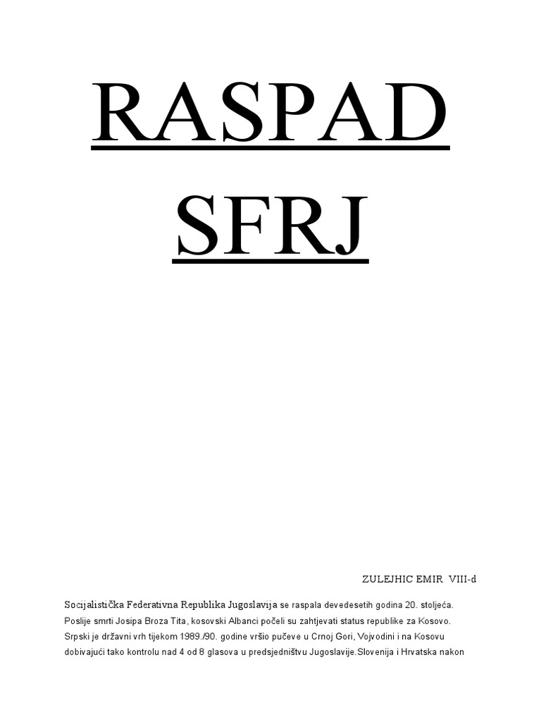Raspad SFRJ