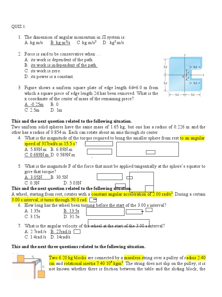 Revision Midterm Exam Physics1 NEW | PDF | Force | Momentum
