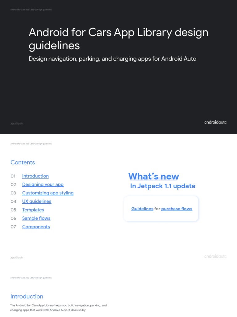 Android For Cars Jetpack Library Design Guidelines | PDF | Android ...