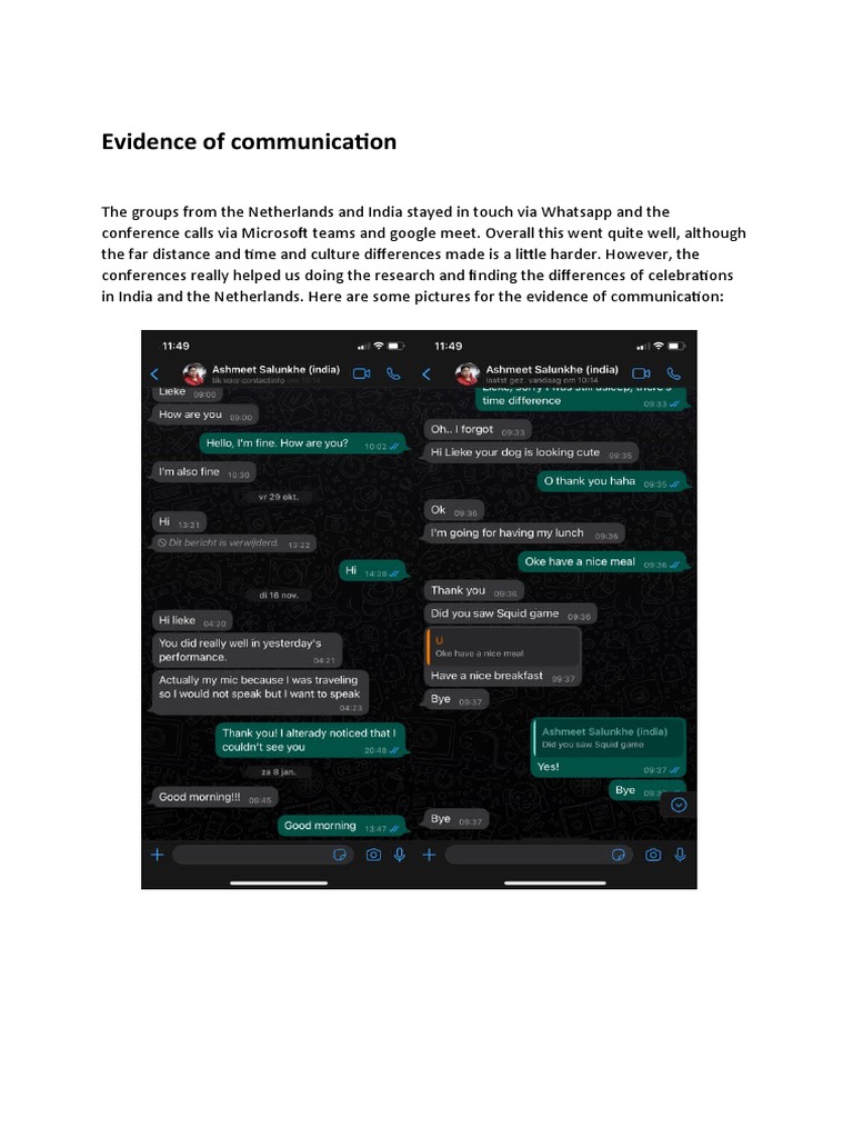 Evidence of Communication Eumind | PDF
