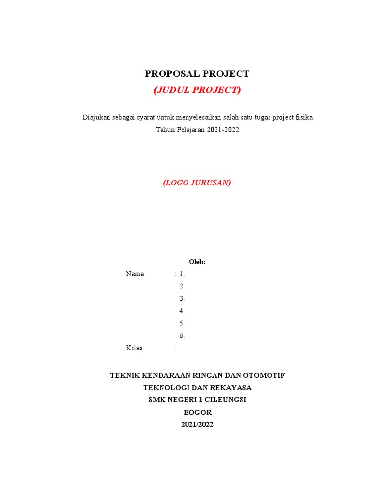 Contoh Proposal Project Fisika | PDF
