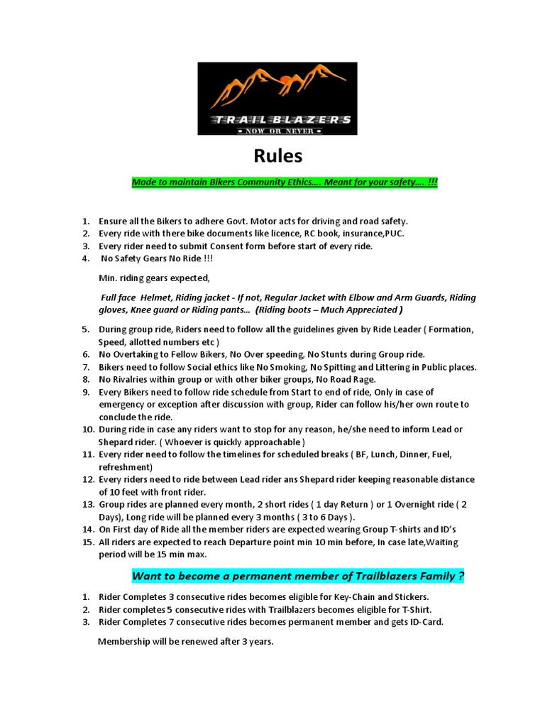 Bikers Community Safety and Ethics Guide | PDF
