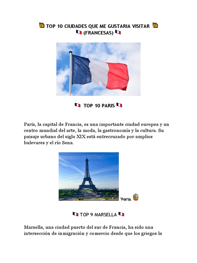 10 Ciudades Francesas para Visitar | PDF | Lyon | Marsella