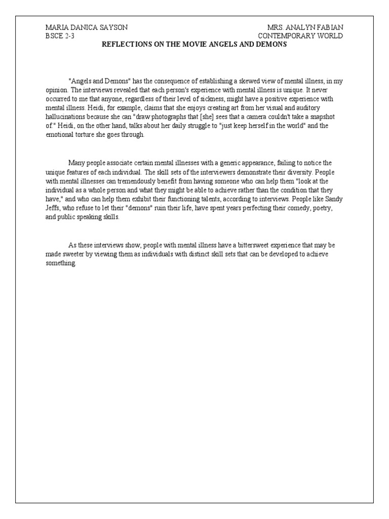 Reflections On The Movie Angels and Demons | PDF