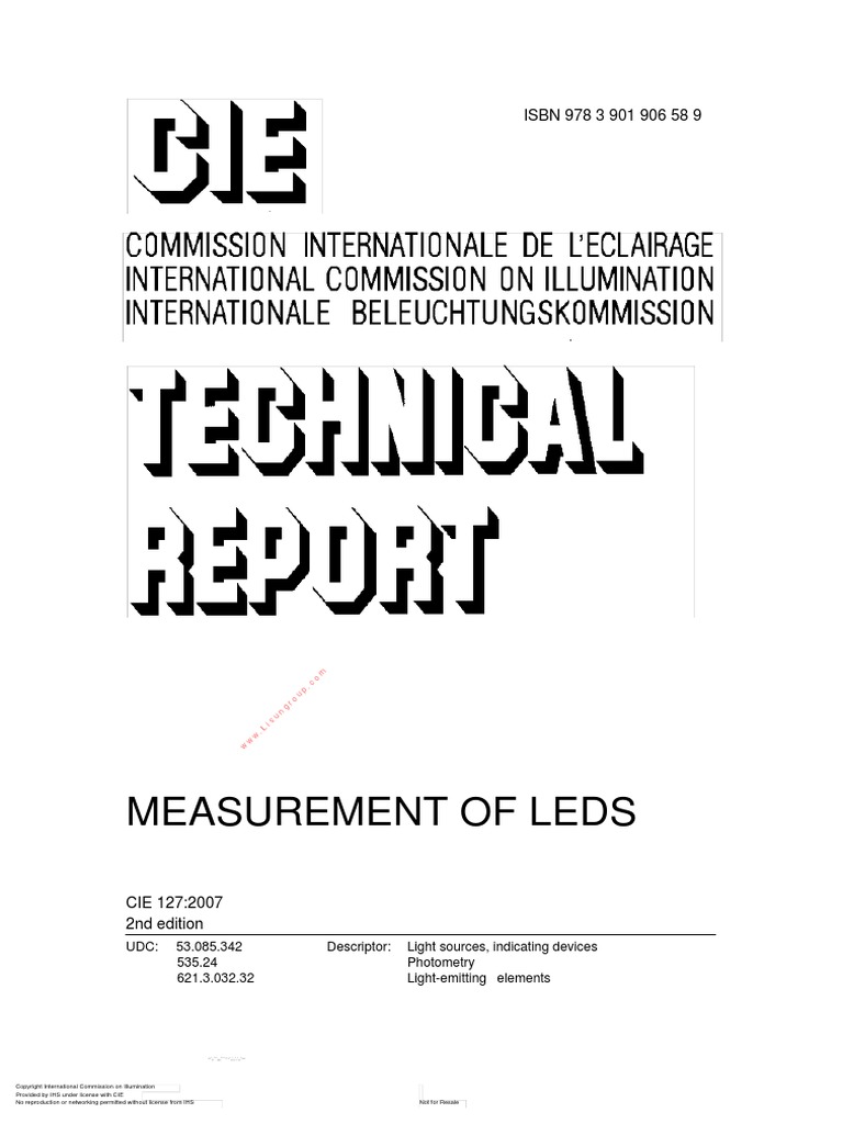 CIE 127 2007 Standard | PDF | Metrology | Lighting