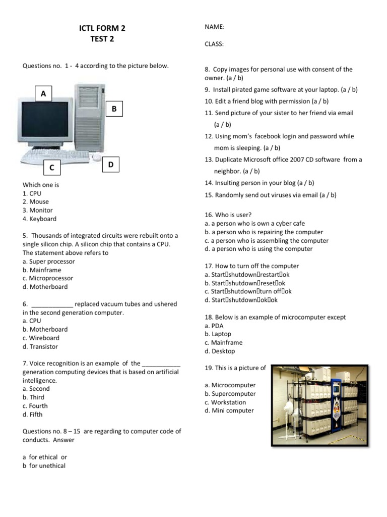 ICTL Test2 | PDF | Microprocessor | Laptop