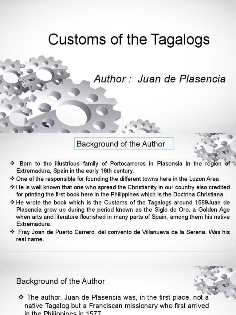 Customs of The Tagalogs B | PDF | Tagalog Language | Philippines