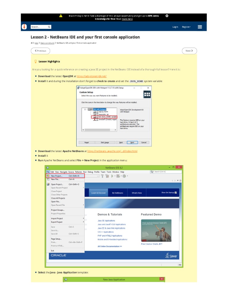 Ictdemy Com Java Basics Netbeans Ide And Your First Console