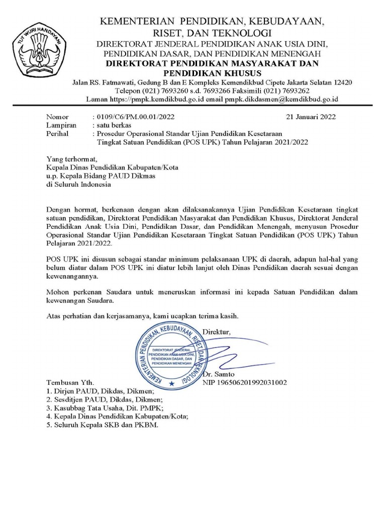 POS UPK Tahun 2022 | PDF