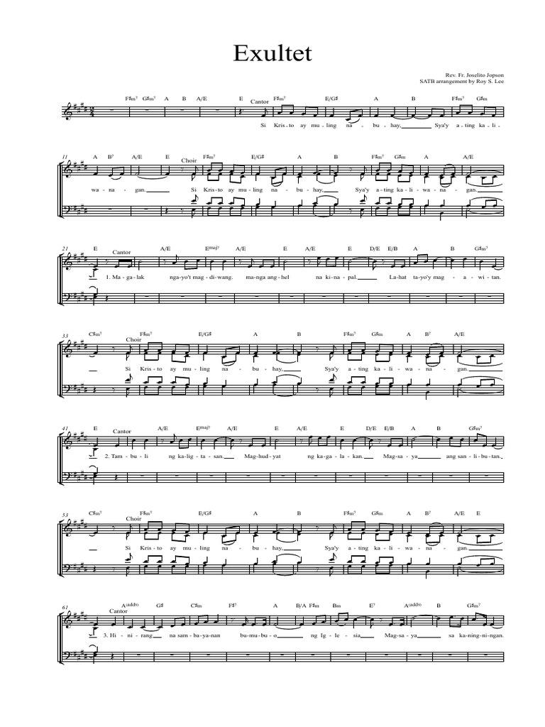 Exultet (Jose Jopson) For Cantor/SATB | PDF