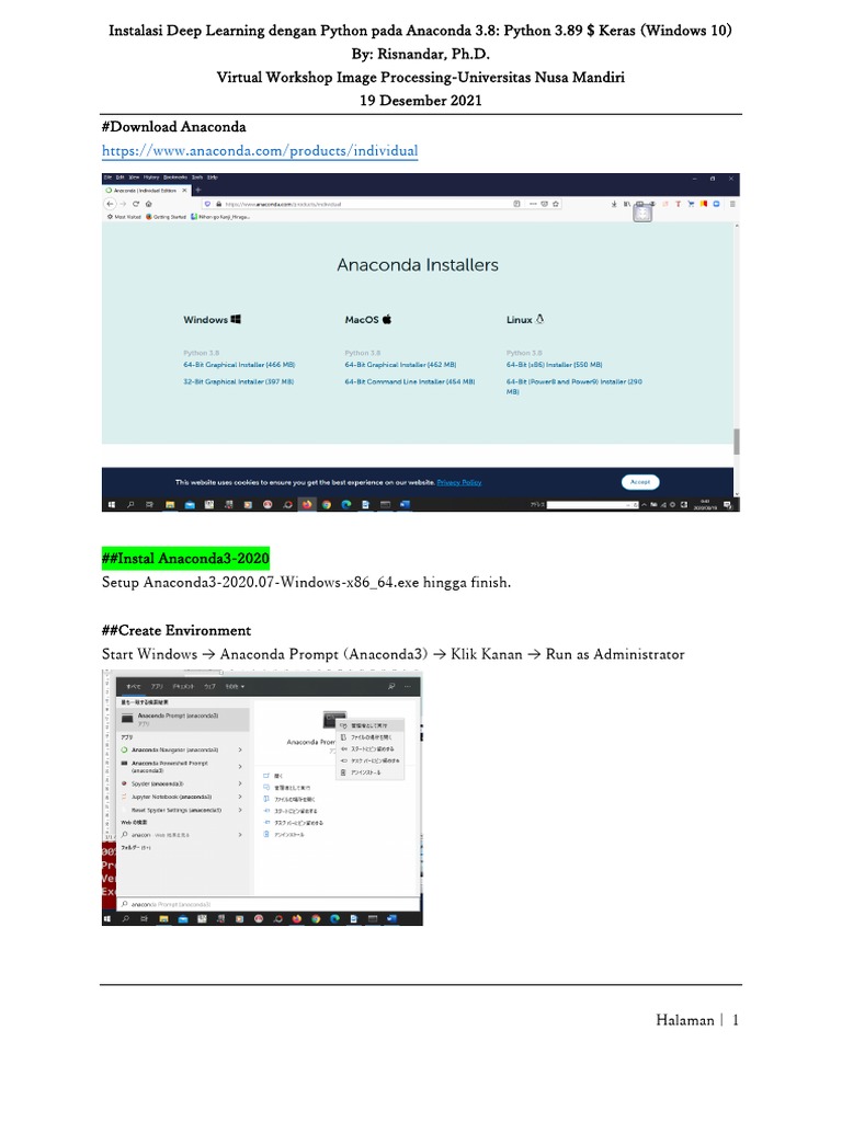 Instalasi Deep Learning Dengan Python Pada Anaconda 3-5 - 2021!12!18 ...