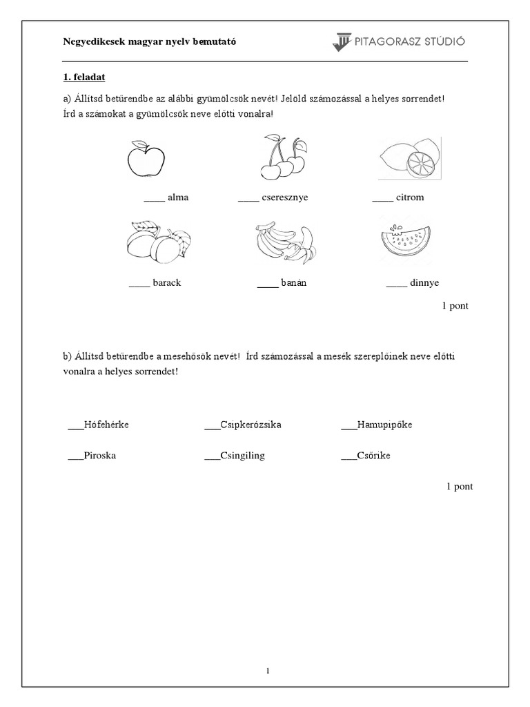 Magyar Nyelv 4 - Felvételi Gyakorló | PDF