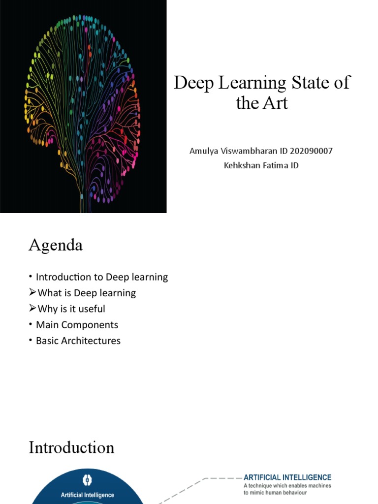Deep Learning State of The Art: Amulya Viswambharan ID 202090007 ...