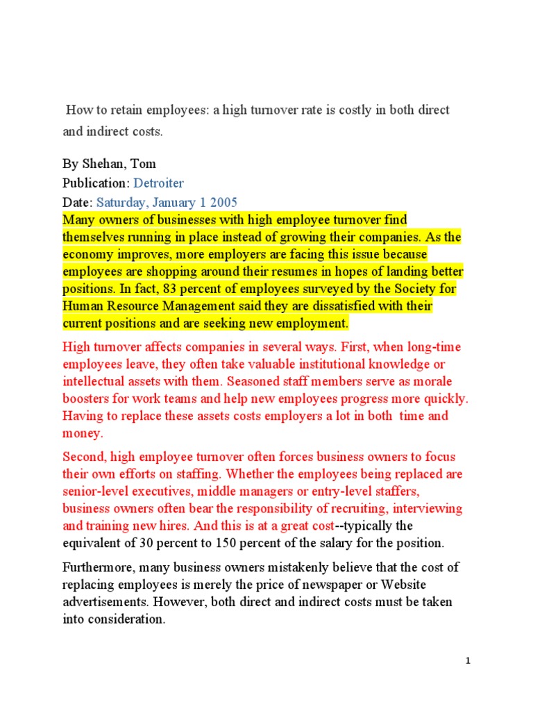 How To Retain Employees | PDF | Employee Retention | Human Resource ...