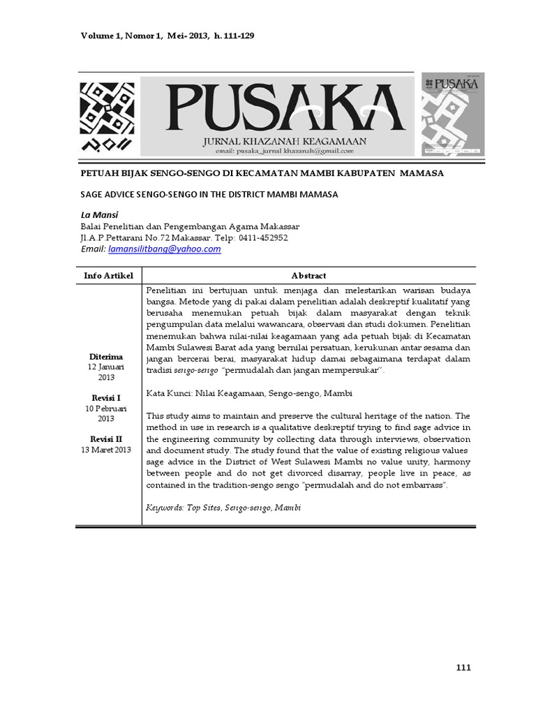 Sengo Sengo Mambi | PDF | Ilmu Sosial