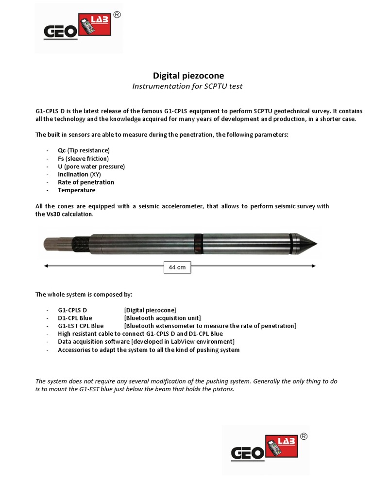 Digital Piezocone: Instrumentation For SCPTU Test | PDF | Accelerometer ...