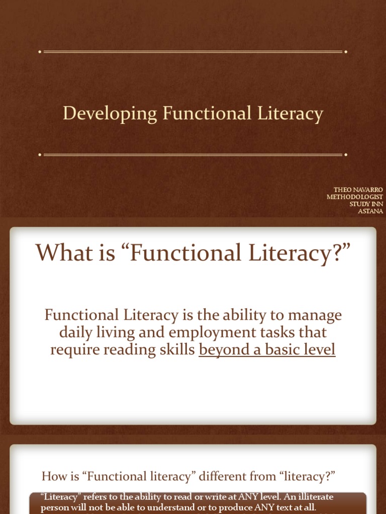 Developing Functional Literacy | PDF | Literacy | Applied Psychology