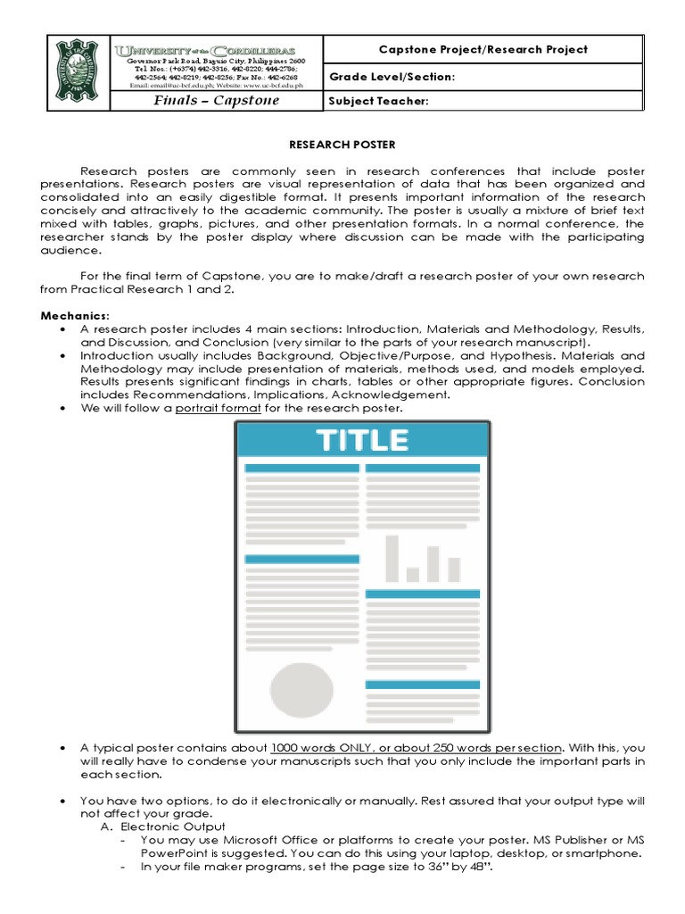 Finals - Capstone: Capstone Project/Research Project Grade Level ...