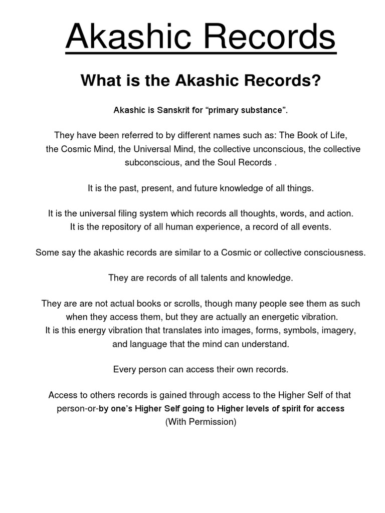 What Is The Akashic Records? | PDF | Mind | Astral Projection