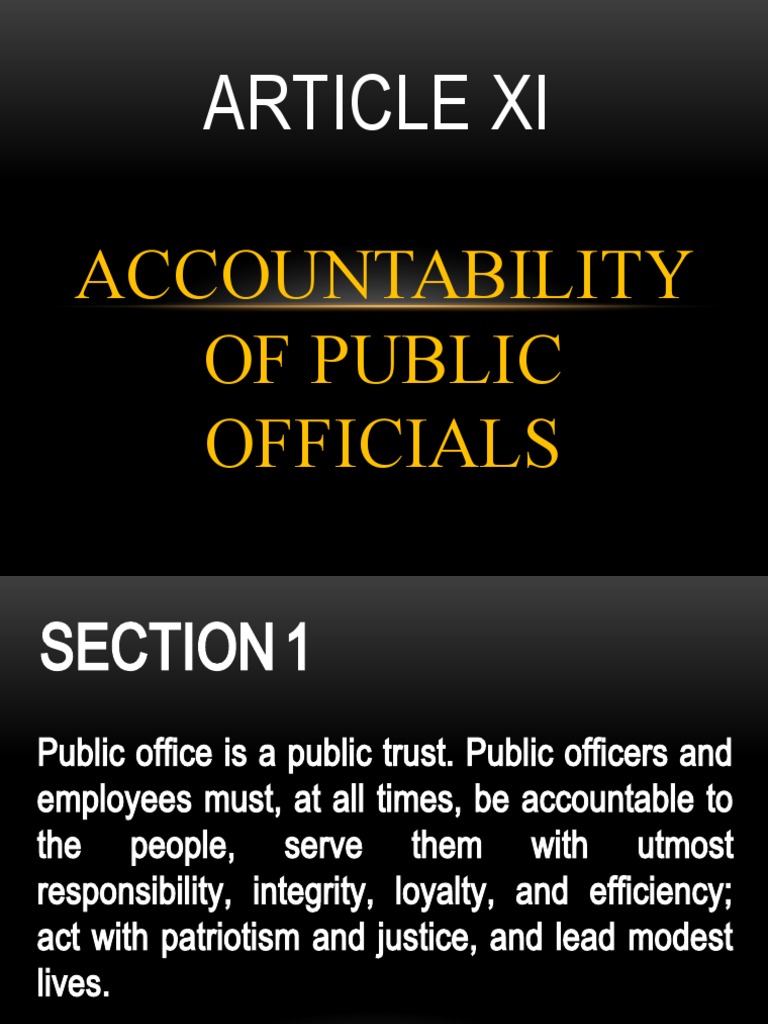 Article Xi Accountability of Public Officials | PDF | Impeachment ...
