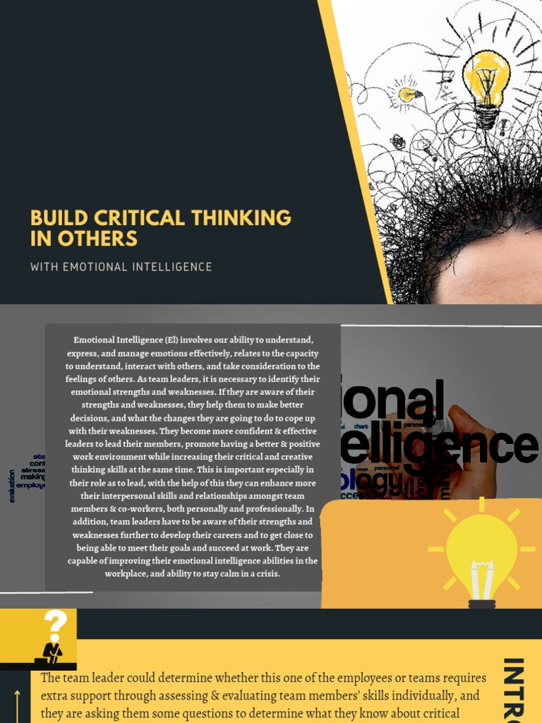 Build Critical Thinking in Others: With Emotional Intelligence | PDF ...