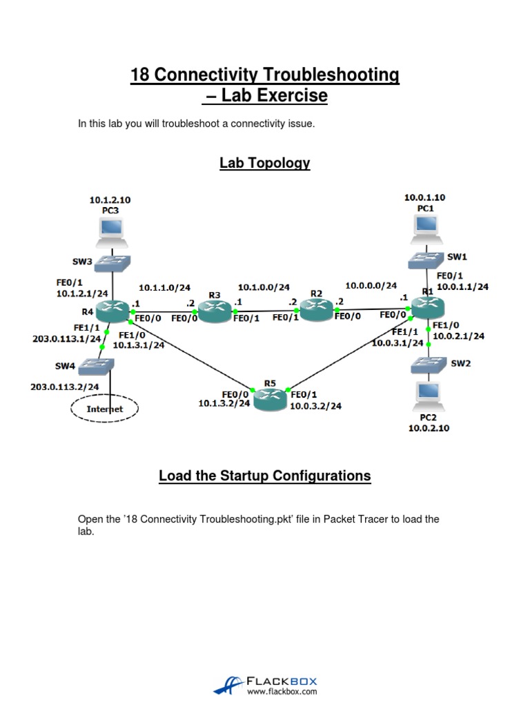 18 Connectivity Troubleshooting Lab Exercise | PDF