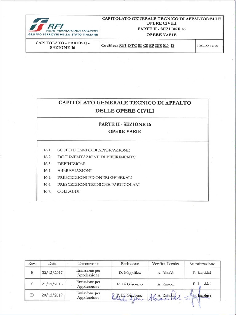 Capitolato - Parte II - Sezione 16 - Opere Varie | PDF