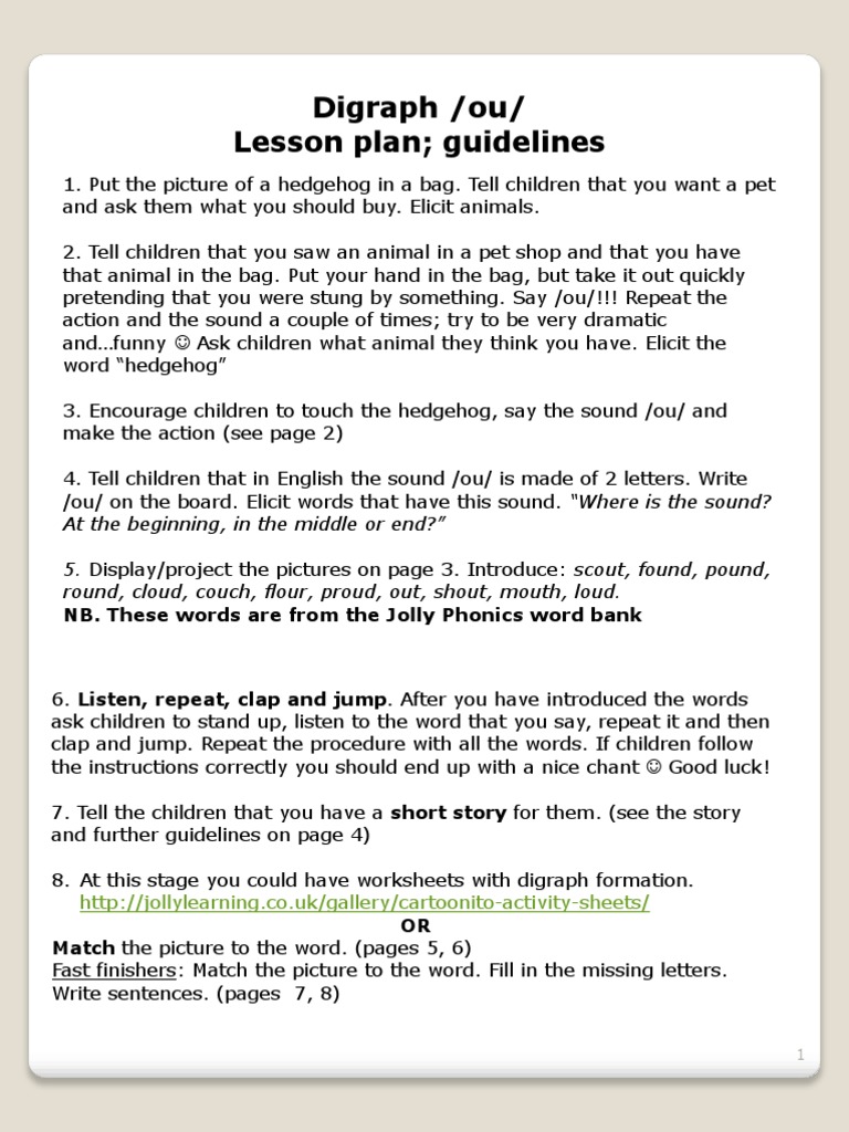 Engaging Activities for the /ou/ Sound | PDF | Foreign Language Studies
