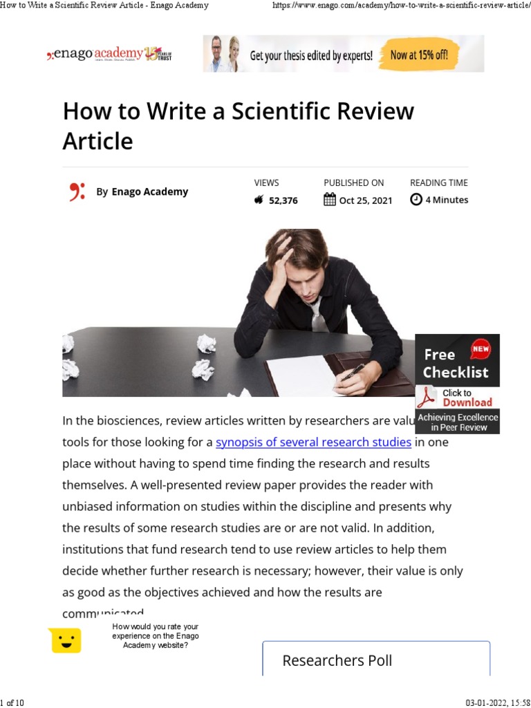 Guide to Writing Scientific Reviews | PDF | Methodology | Cognition