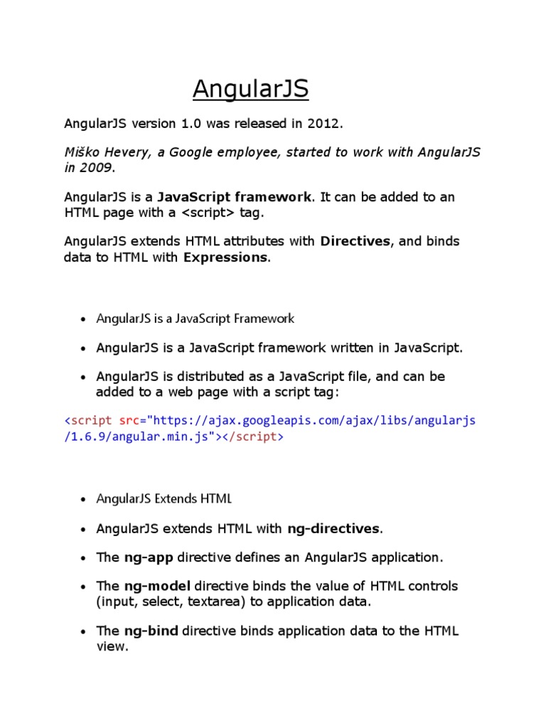 Angular JS Notes | PDF | Angular Js | Systems Engineering Angular JS Notes | PDF | Angular Js | Systems Engineering