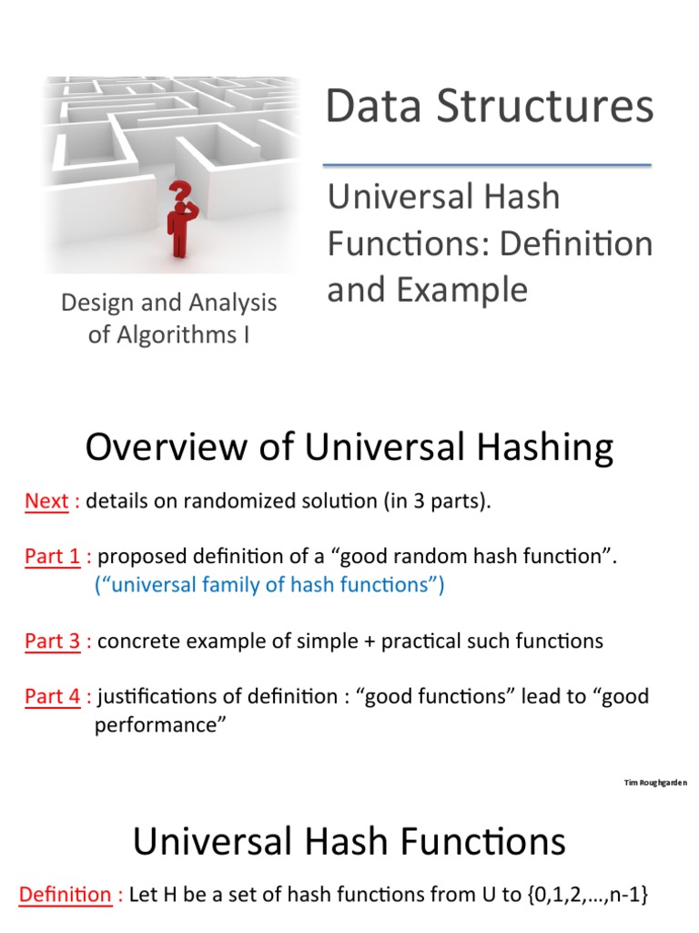 Slides Algo Ds Hash Universal 2 Typed | PDF | Mathematical Logic | Applied Mathematics