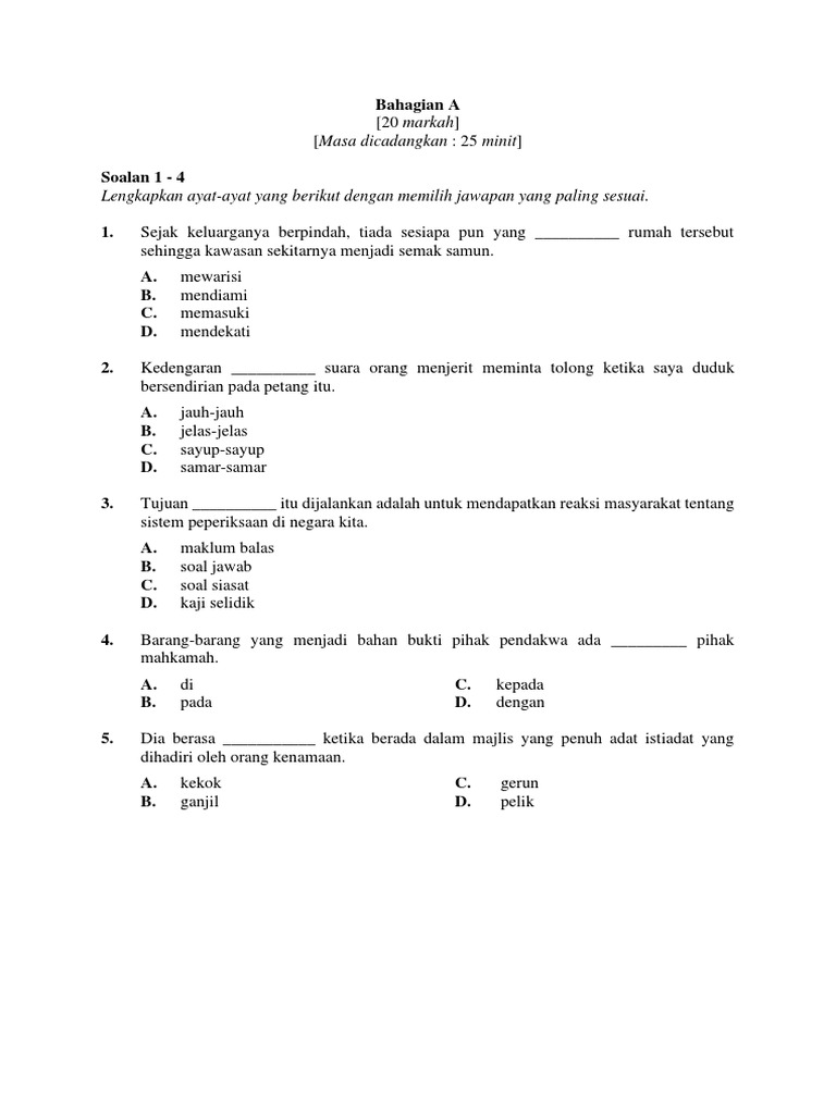 20 OBJEKTIF (Soalan) | PDF