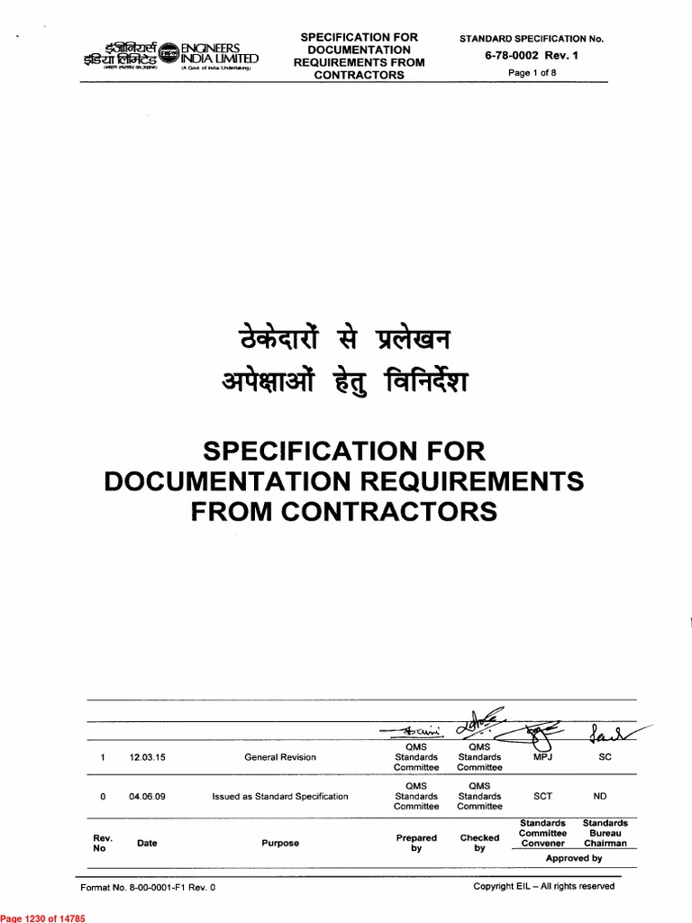 Doc. Req. From Contractors | PDF | Specification (Technical Standard ...