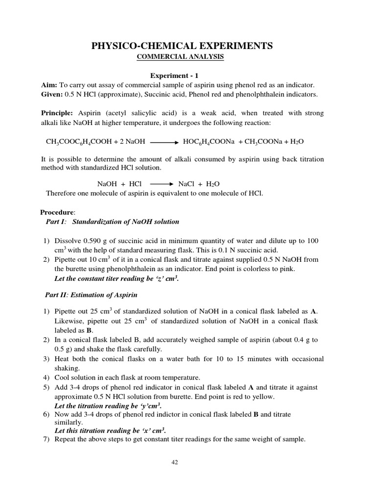 Chemistry Lab Experiments Guide | PDF | Ph | Acid Dissociation Constant