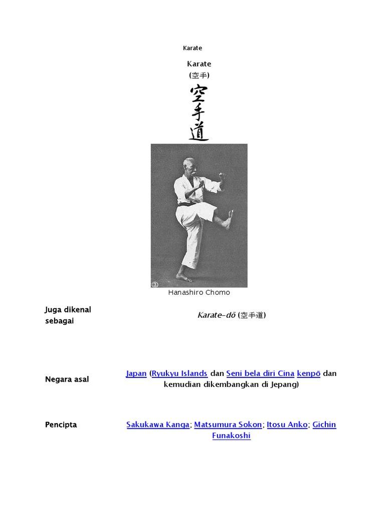 Sejarah dan Teknik Karate Jepang | PDF | Sejarah