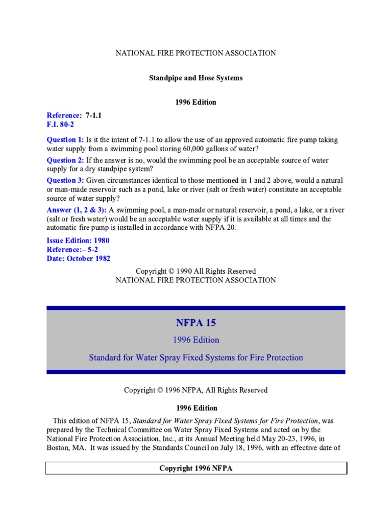 Nfpa 15 | PDF