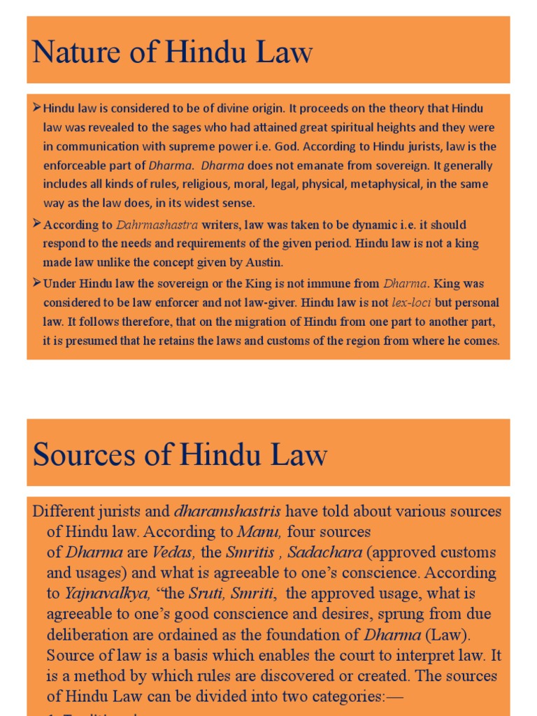 Overview of Hindu Law and Its Sources | PDF | Vedas | Equity (Law)