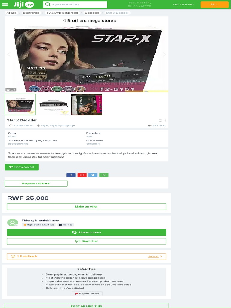 Star X Decoder-Manual | PDF | Set Top Box | Satellite Television