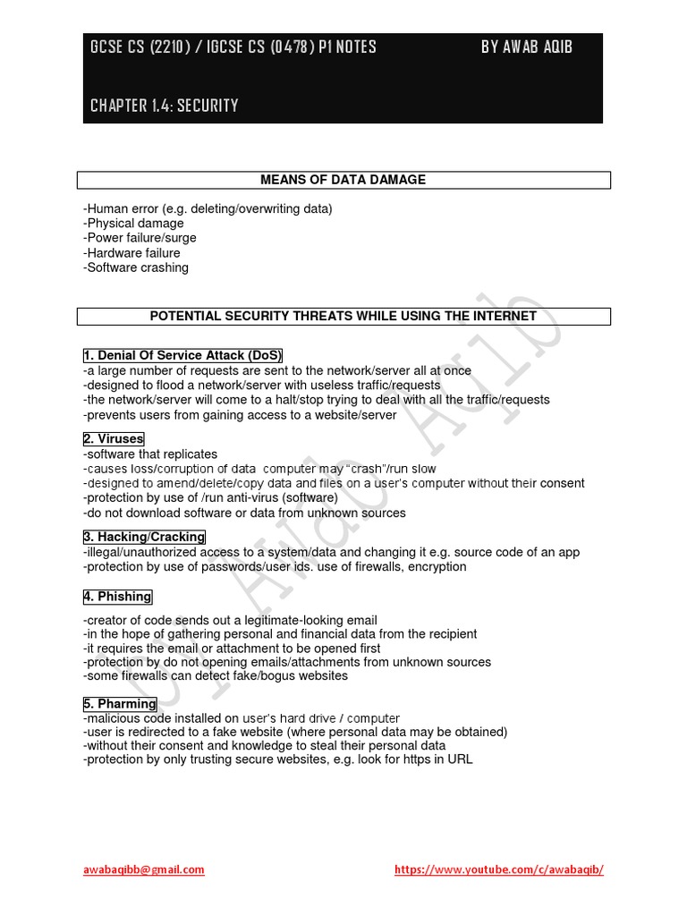GCSE CS (2210) / IGCSE CS (0478) P1 NOTES: by Awab Aqib | PDF ...