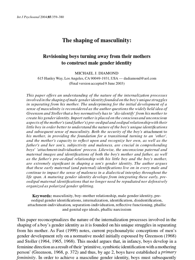 Shaping Masculinity | PDF | Oedipus Complex | Attachment Theory