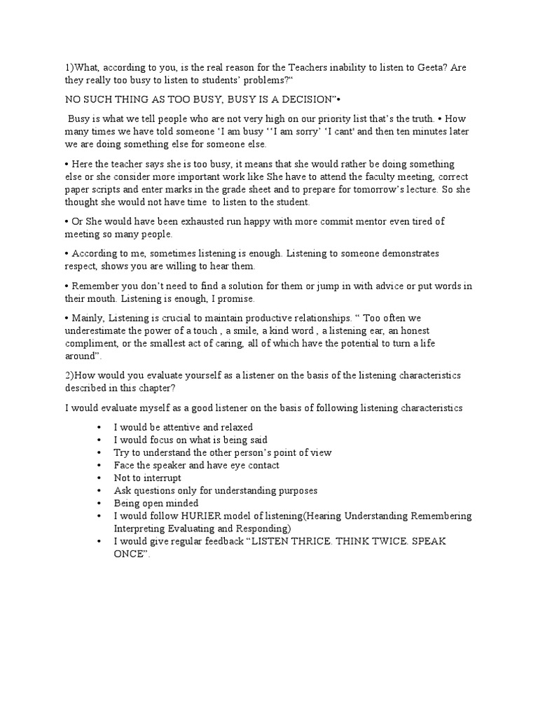 Listenting Skill Case Study Business Communication | PDF