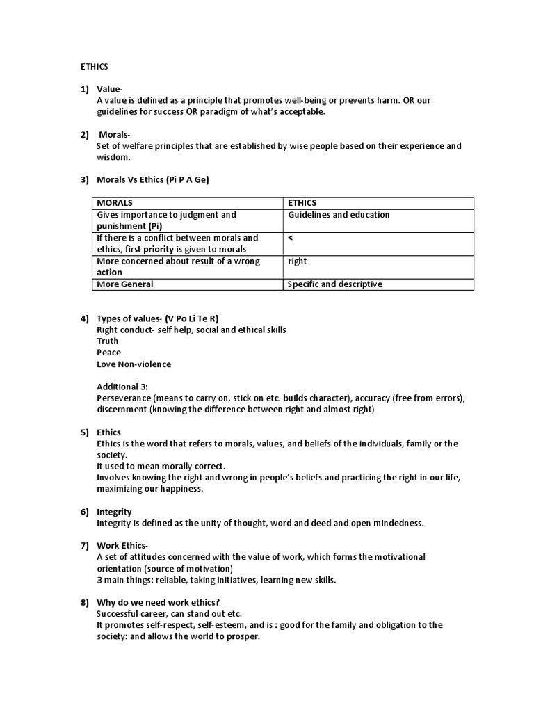 Professional Ethics Notes KTU | PDF | Autonomy | Morality