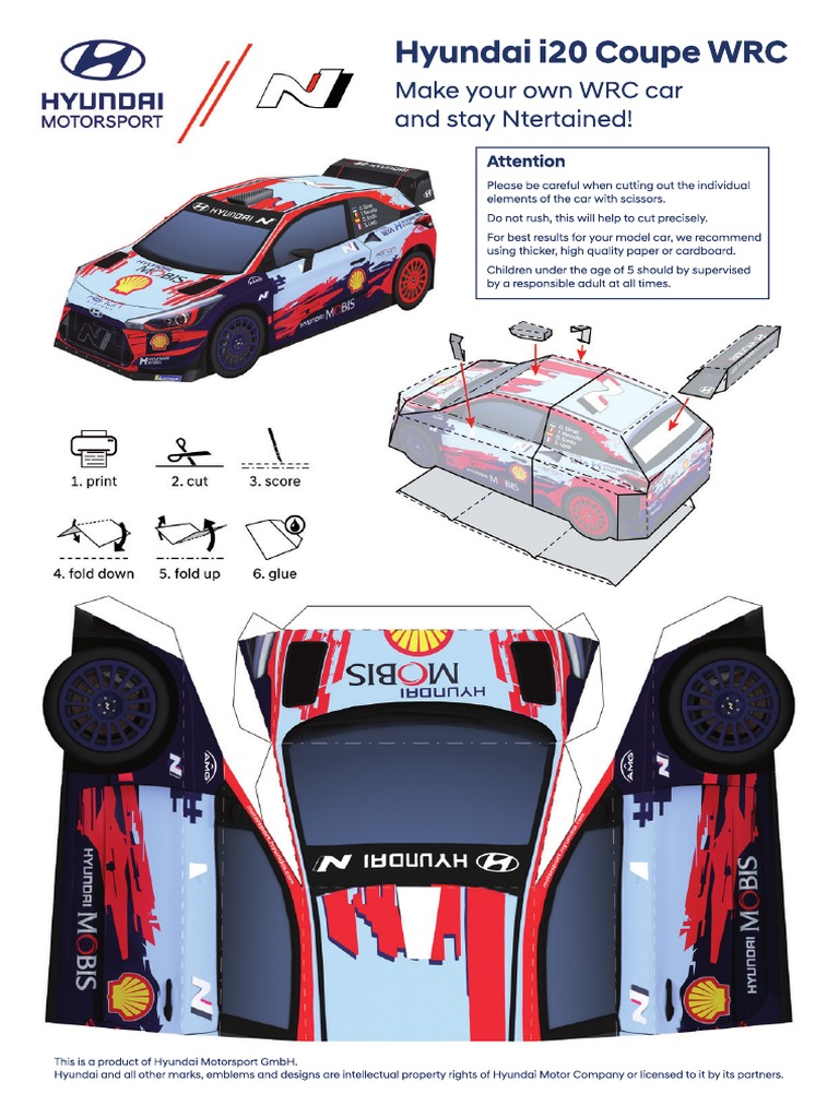 Hyundai I20 Coupe WRC Papercraft - A4 | PDF | Auto Racing Organizations ...