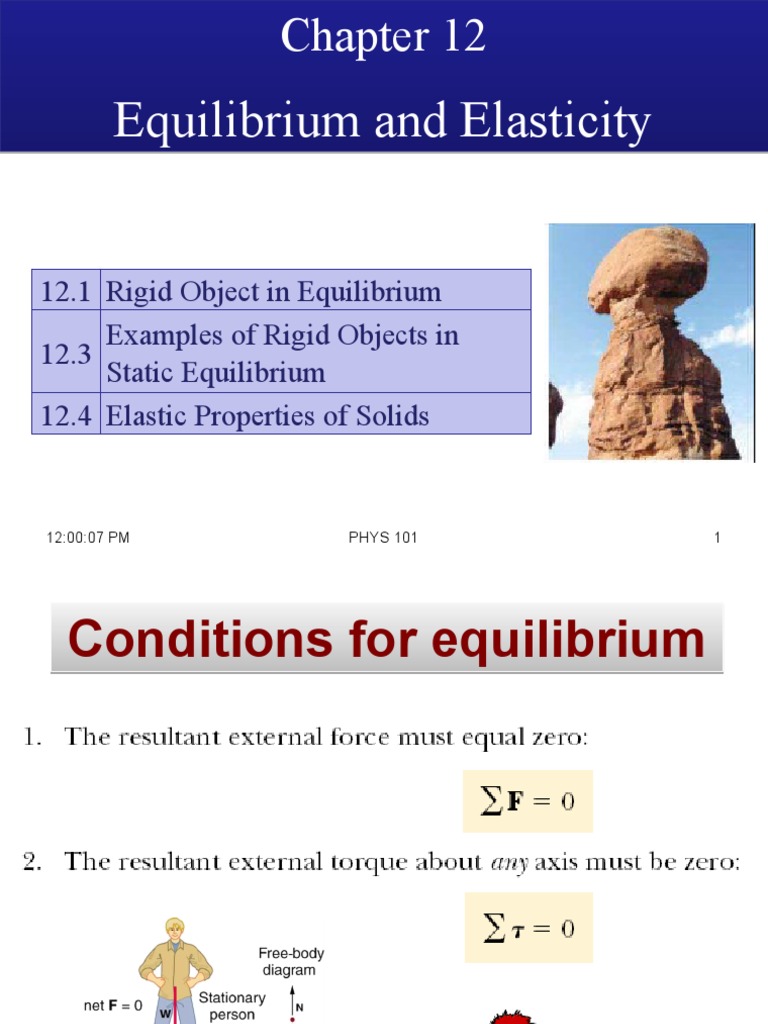 Chapter 12 (Equilibrium and Elasticity) | PDF | Young's Modulus | Elasticity (Physics)