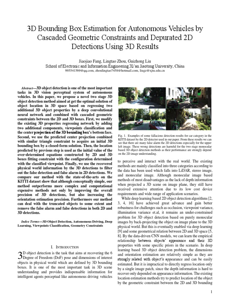 3D Bounding Box Estimation For Autonomous Vehicles by Cascaded ...