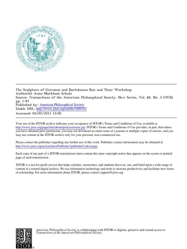 The Sculpture of Giovanni and Bartolomeo Bon and Their Workshop - Anne ...