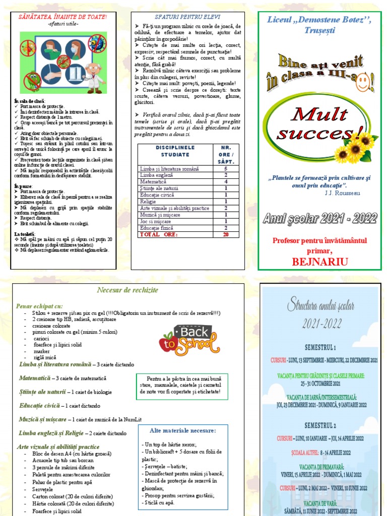 Pliant Clasa A III-a | PDF